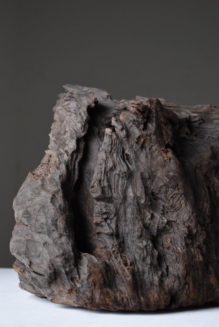 Japanese Antique Wooden Object/Natural Wood Tree Stump Figurine ...