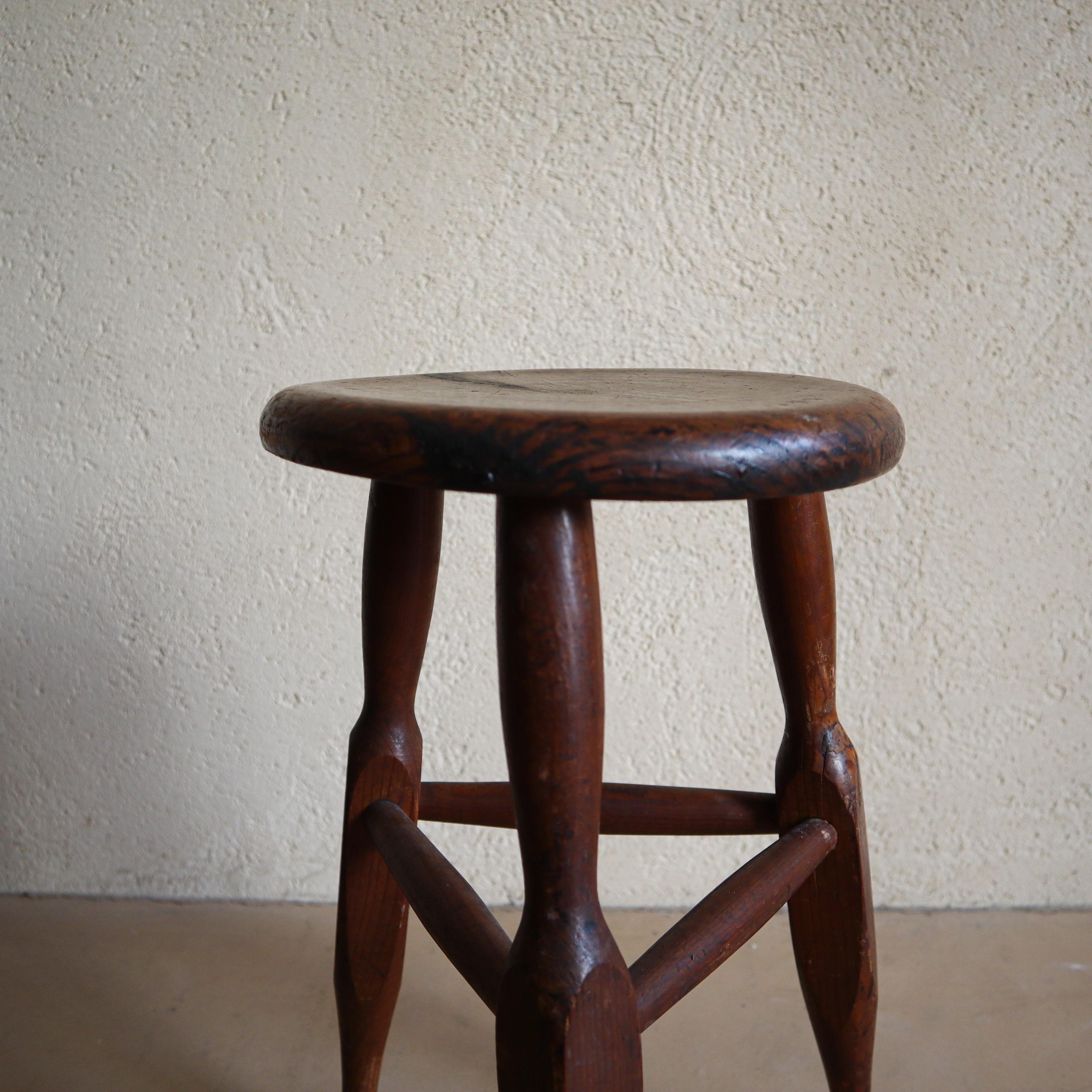 Japanese Antique Wooden Stool / 1950s Showa Period Wabi Sabi at 1stDibs