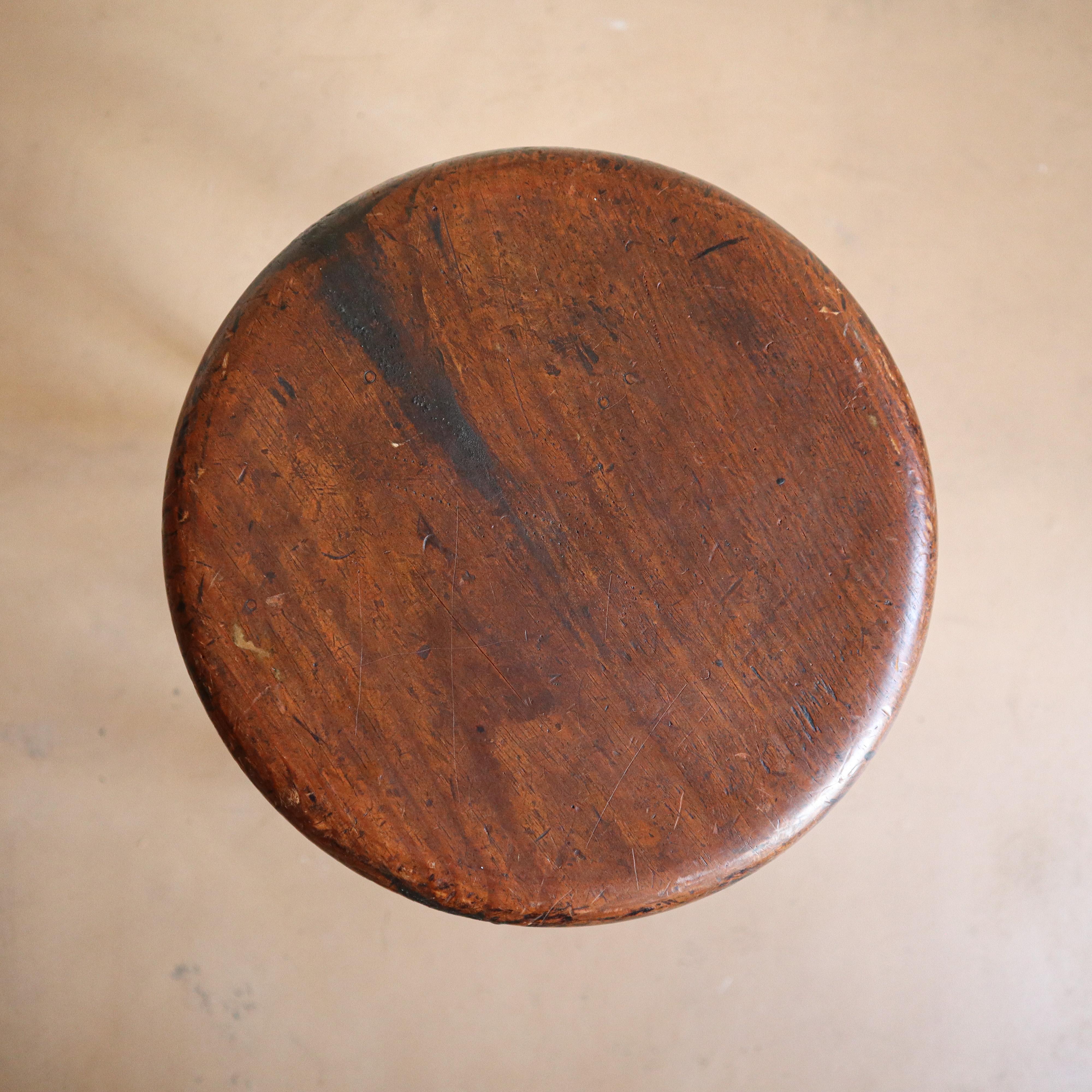 Japanese Antique Wooden Stool / 1950s Showa Period Wabi Sabi at 1stDibs