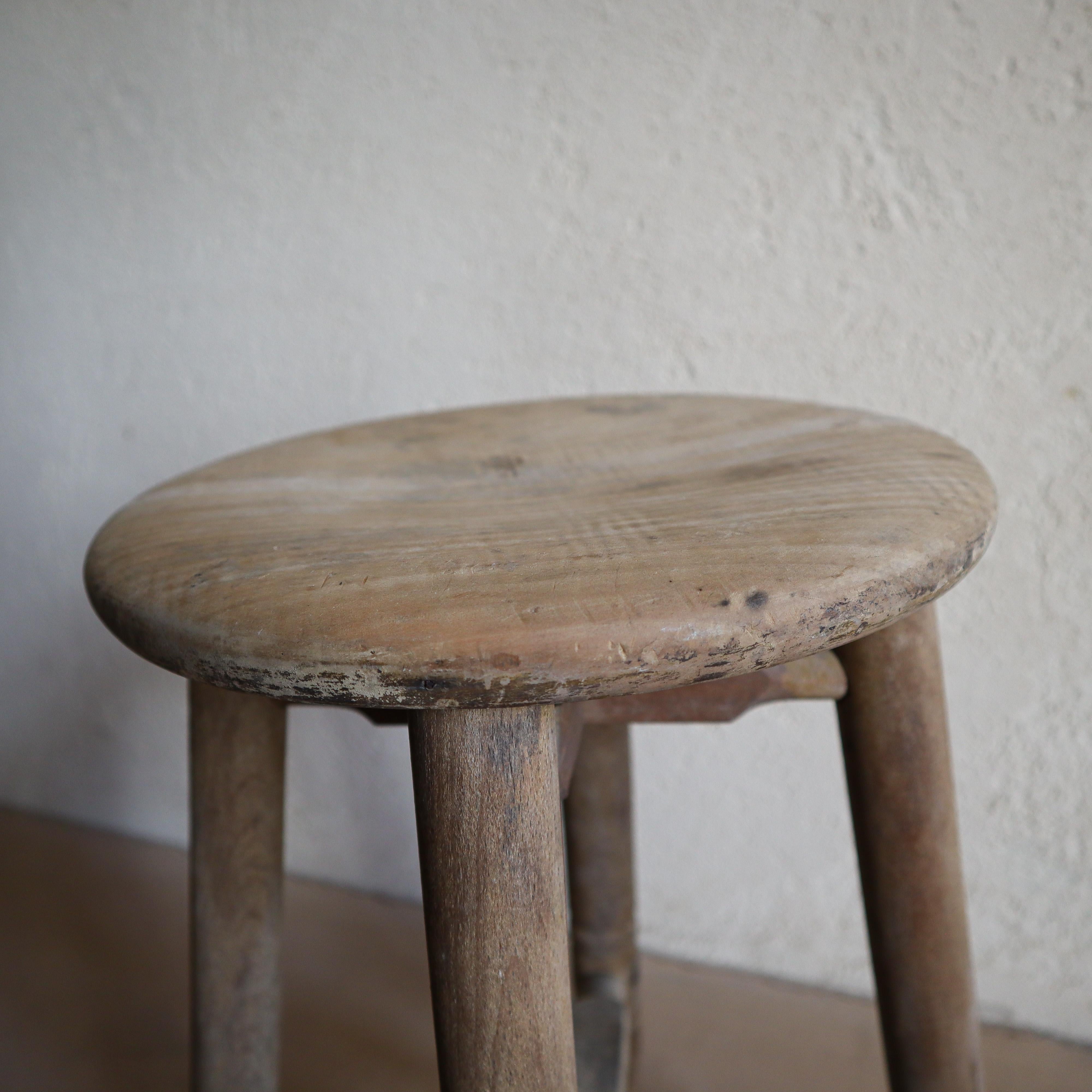 Japanese Antique Wooden Stools / 1950s Showa Period Wabi Sabi For Sale ...