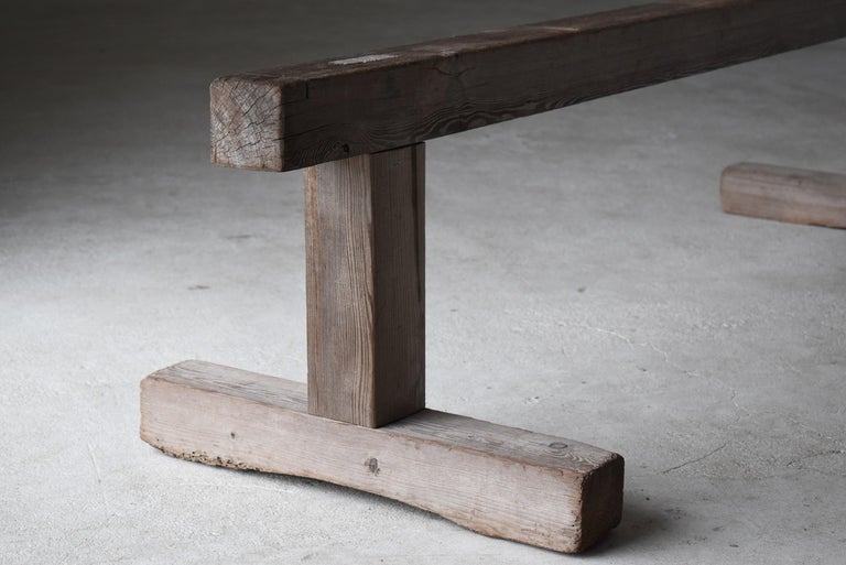 Japanese Antique Work Bench 1920s-1940s/Long Chairs Seating Wabisabi ...