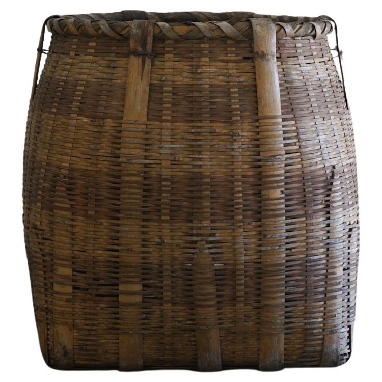japanese antiques bamboo basket Folk art primitive For Sale at 1stDibs