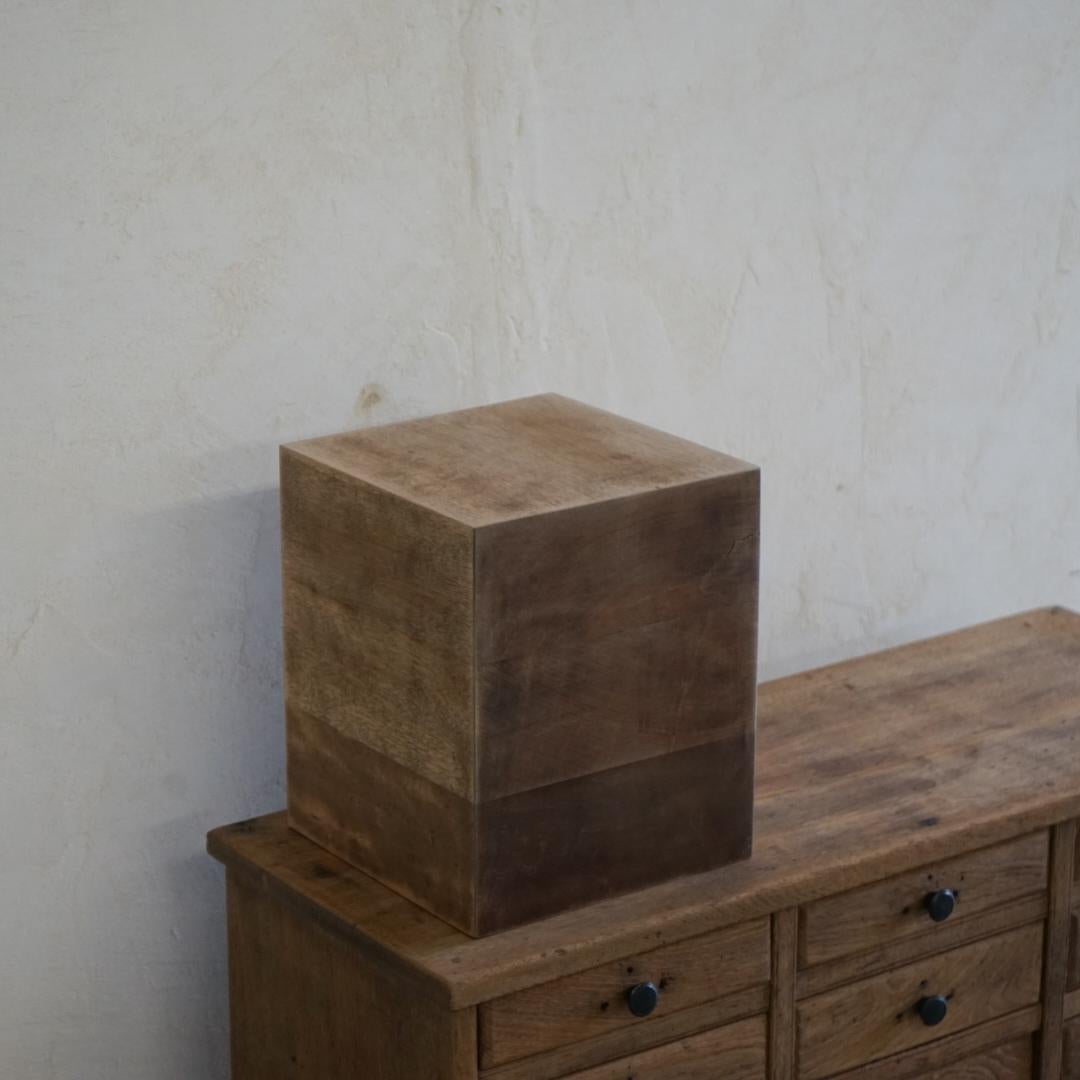 Japanese Antique Block Wood 1950s-1960s Object Rustic Japandi For Sale ...