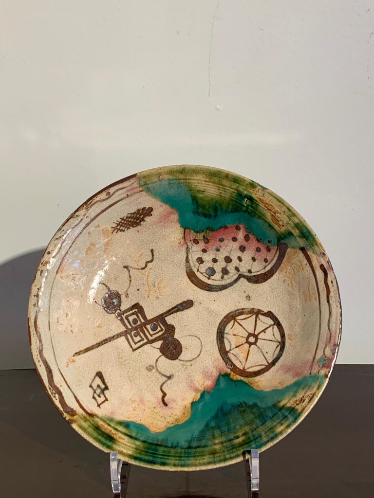 Japanese Ao-Oribe Glazed Stoneware Dish, Early Edo Period, 17th Century ...