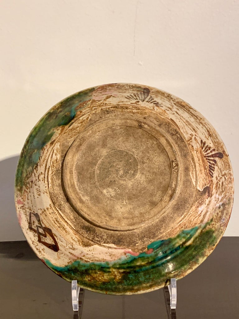 Japanese Ao-Oribe Glazed Stoneware Dish, Early Edo Period, 17th Century ...