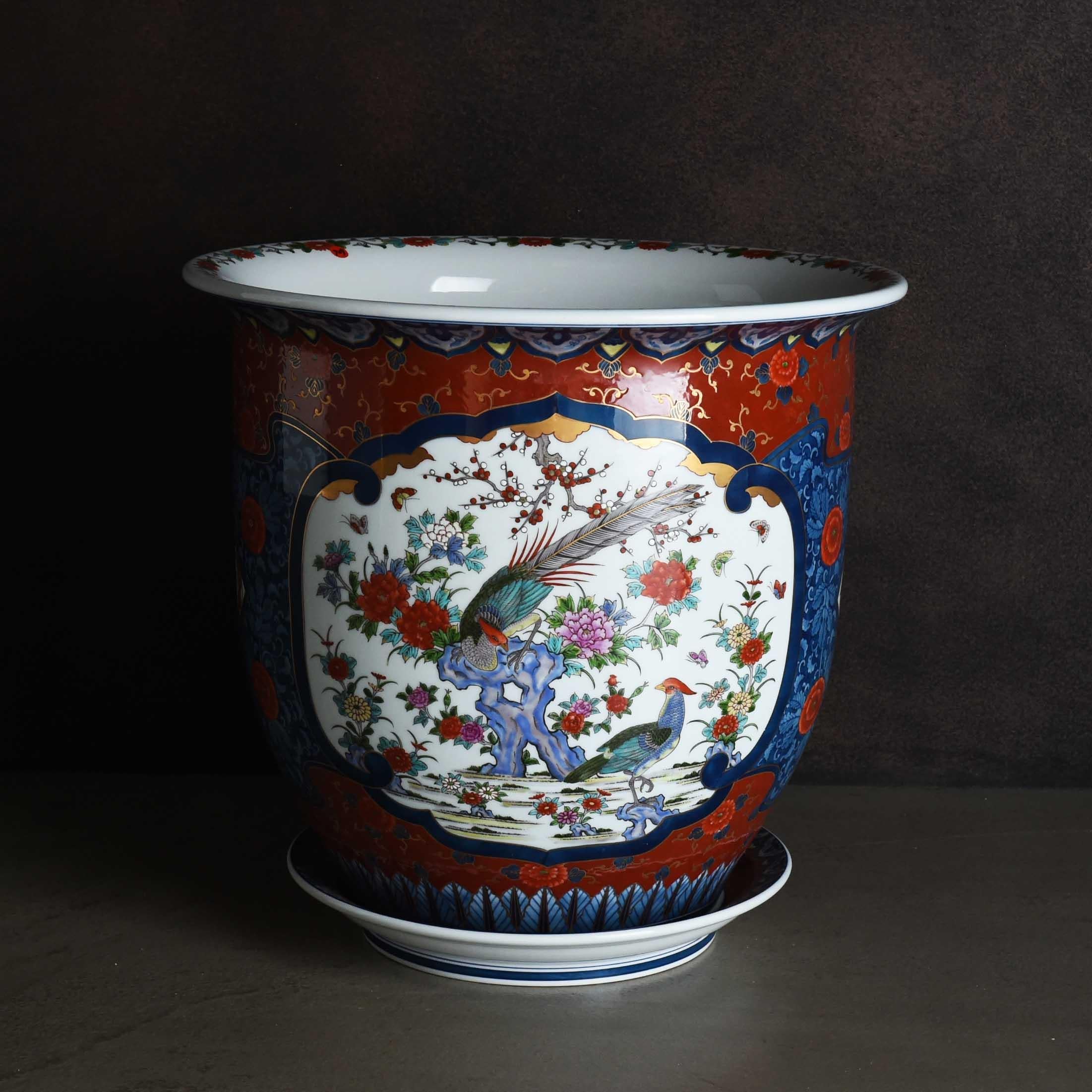 Japanese Arita "Akadami MadoriKujaku" planter cover For Sale at 1stDibs ...