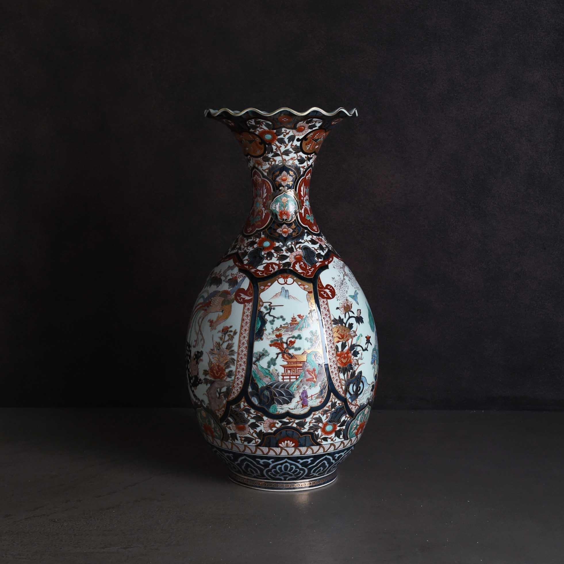 Japanese Arita "Koakae Shishihouou" 75cm namibuchi vase 1560-1570s For ...