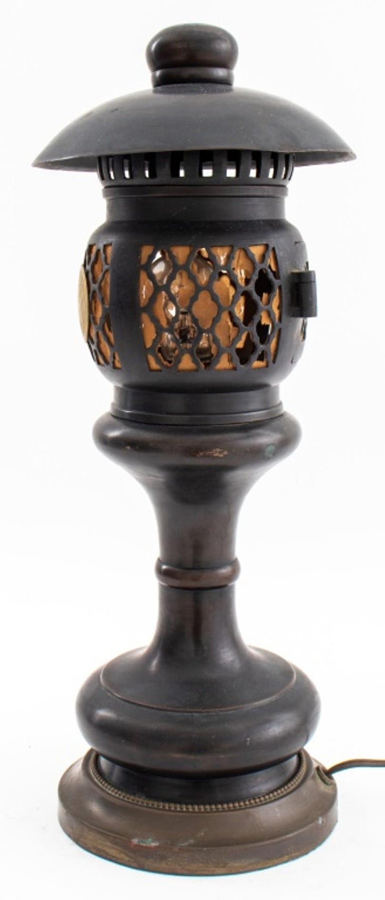 Japanese Art Deco Bronze Toro Lantern Lamp For Sale at 1stDibs