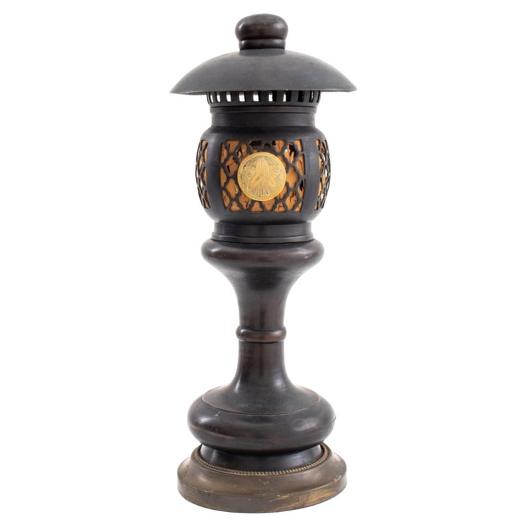 Japanese Art Deco Bronze Toro Lantern Lamp For Sale at 1stDibs