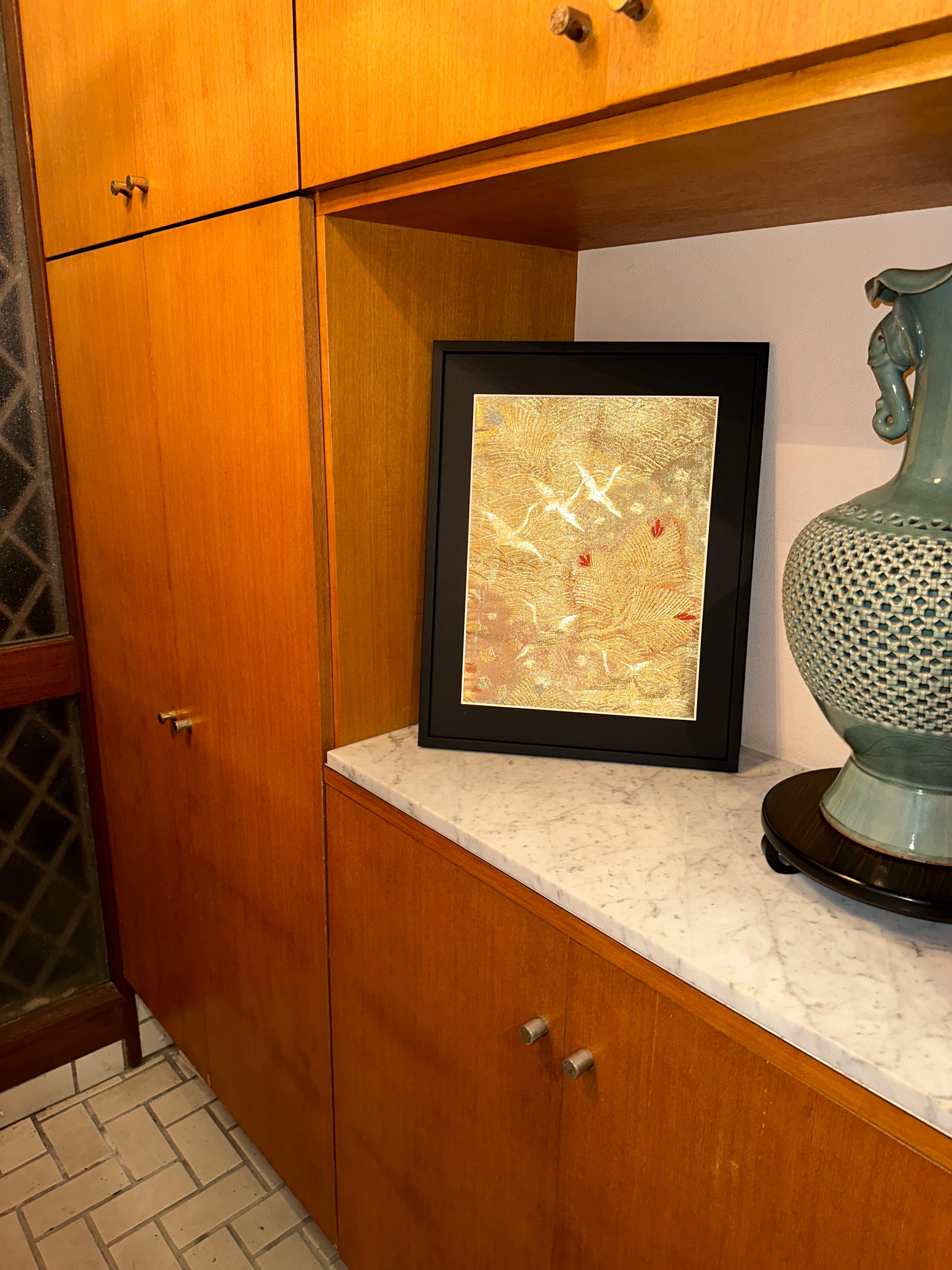 Japanese Kimono Art / Embroidered Wall Art, the Grateful Crane For Sale ...