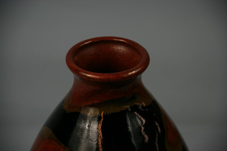Japanese Artist Made Glazed Ceramic Vase For Sale at 1stDibs