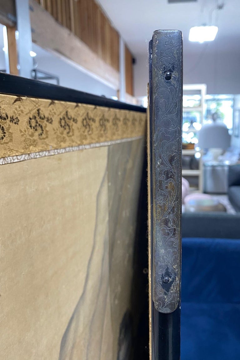 Japanese Asian Large Edo Six-Panel Folding Byobu Screen Landscape ...