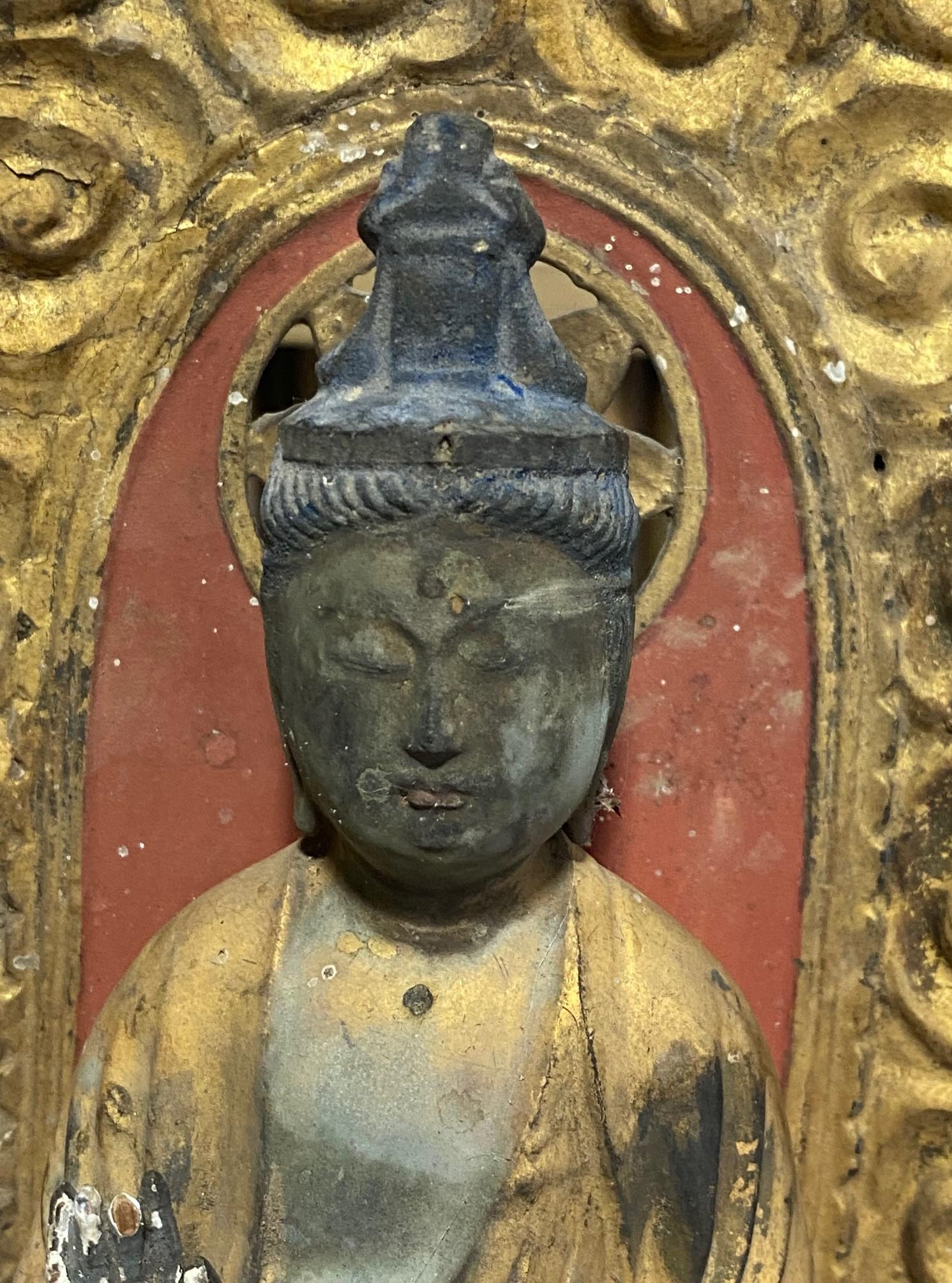 Japanese Asian Temple Shrine Edo Wood Kannon Bodhisattva Buddha Amida ...