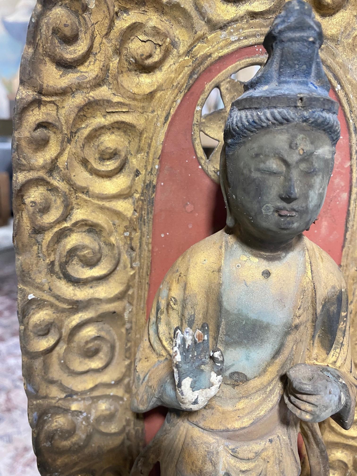 Japanese Asian Temple Shrine Edo Wood Kannon Bodhisattva Buddha Amida ...