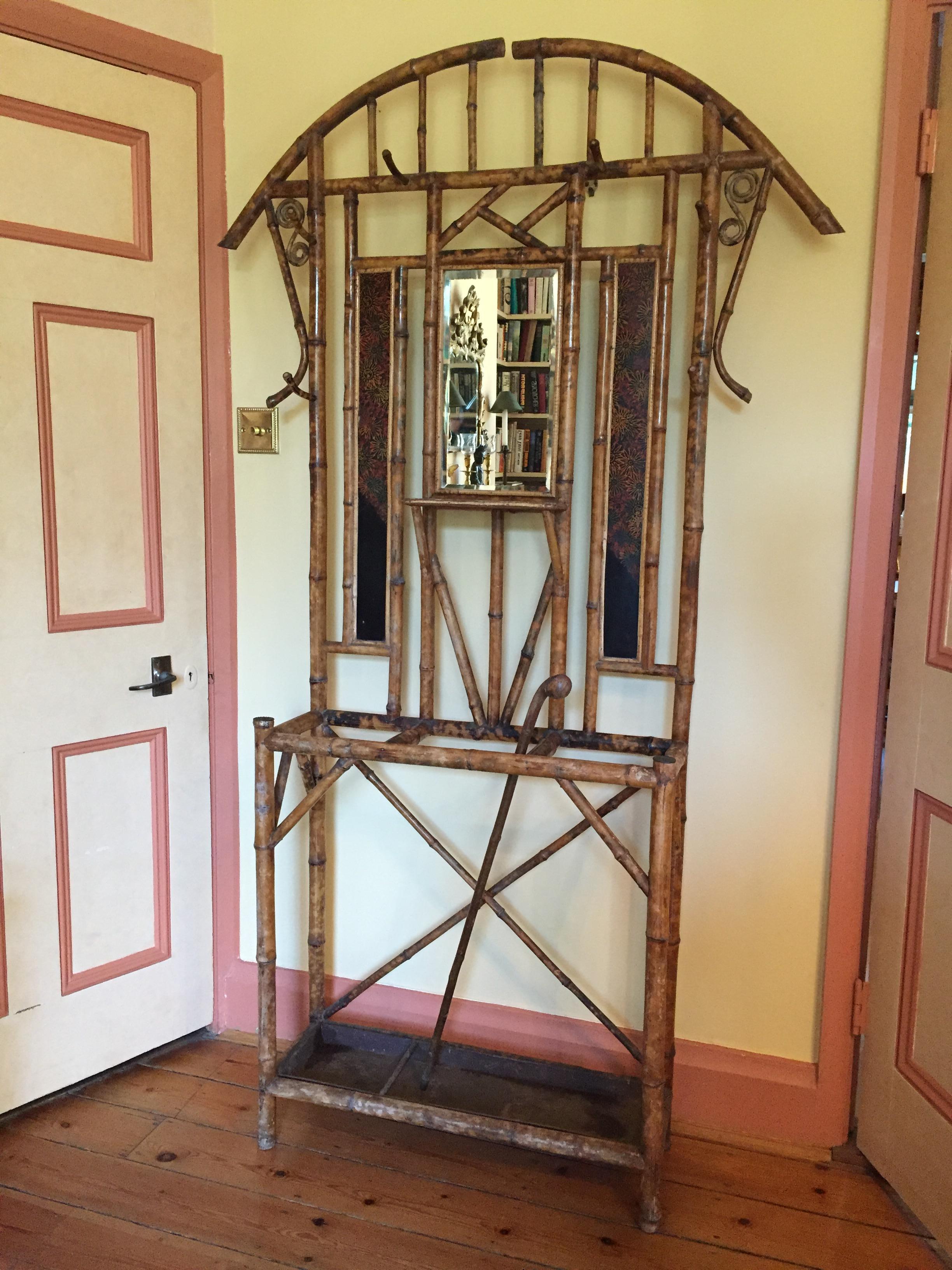 Japanese Bamboo and Lacquer Hall Stand, 19th Century Meiji Period ...