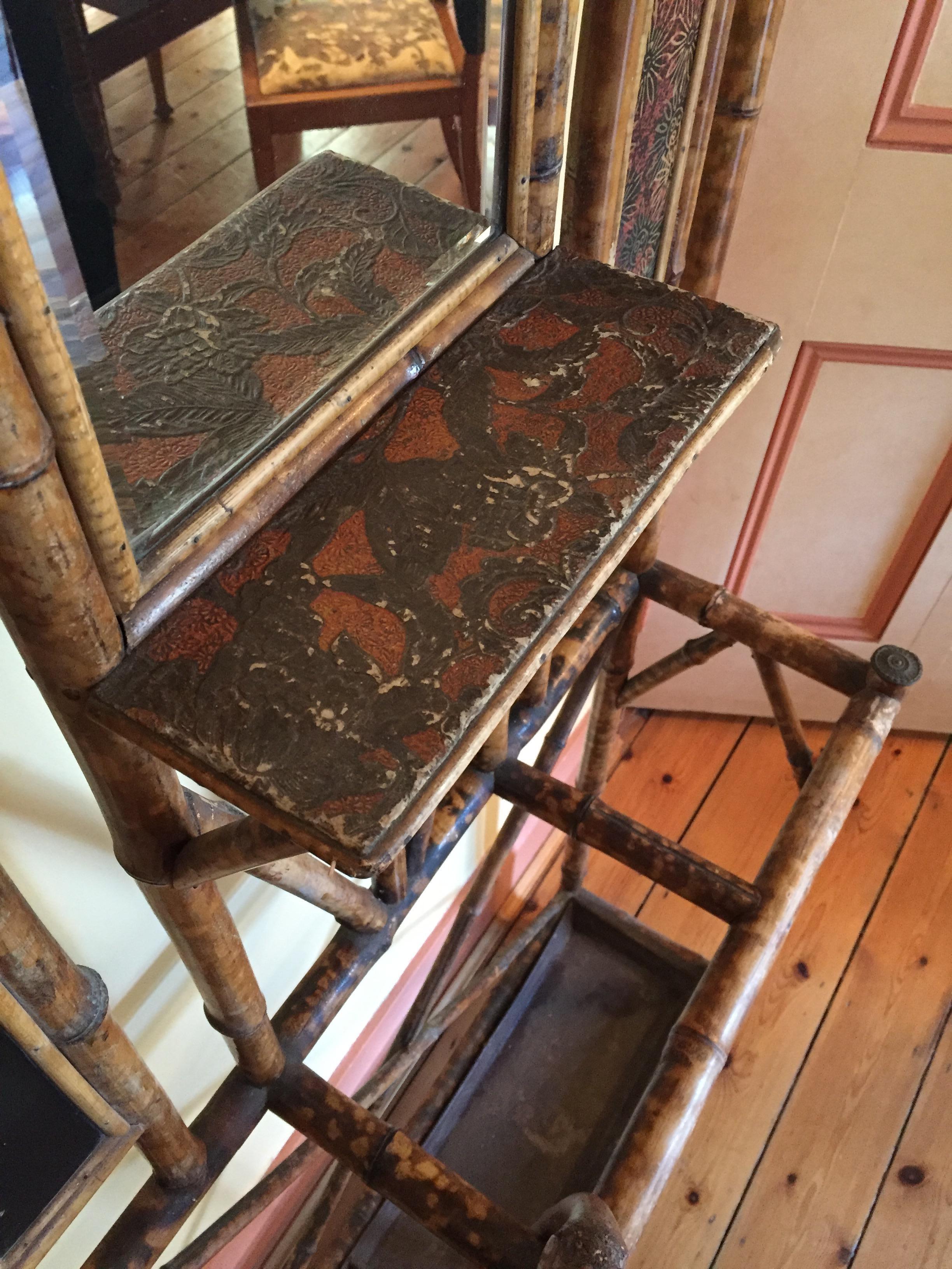 Japanese Bamboo and Lacquer Hall Stand, 19th Century Meiji Period ...