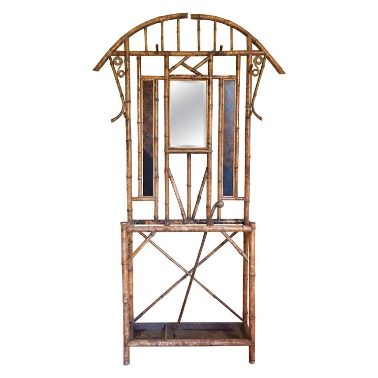 Japanese Bamboo and Lacquer Hall Stand, 19th Century Meiji Period ...