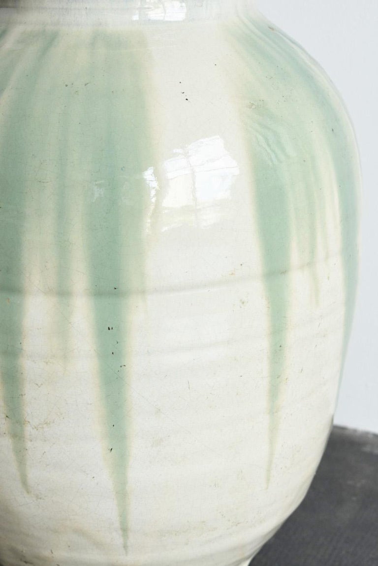 Japanese Beautiful Green Glaze Antique Pottery / 1800s / Edo to Meiji ...