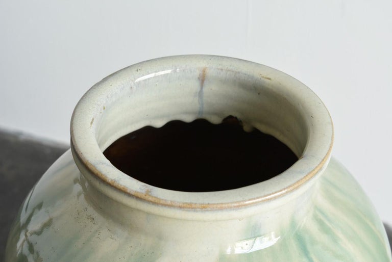 Japanese Beautiful Green Glaze Antique Pottery / 1800s / Edo to Meiji ...
