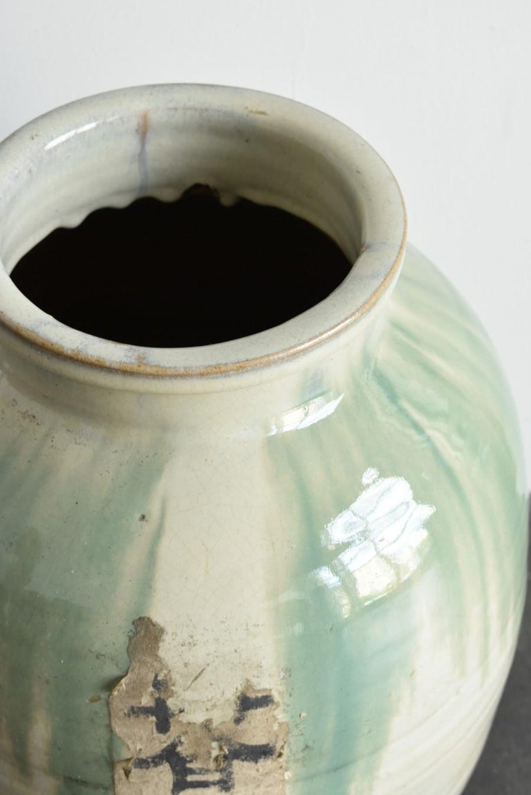 Japanese Beautiful Green Glaze Antique Pottery / 1800s / Edo to Meiji ...