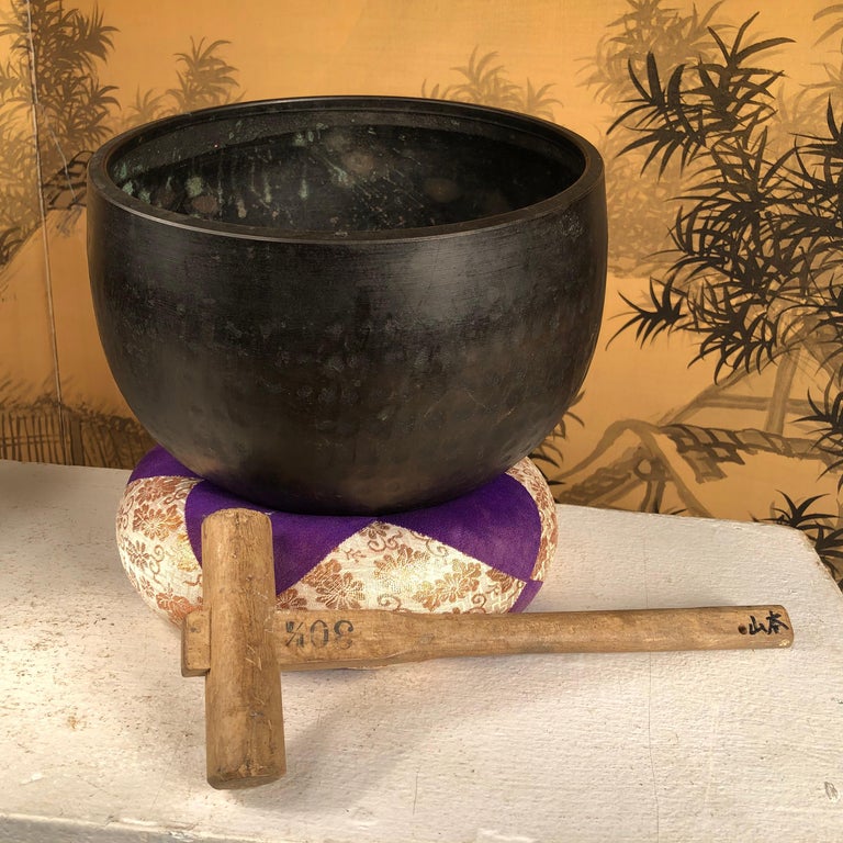 Japanese Big Antique Meditation Bell, Beautiful Serene Sound at 1stDibs