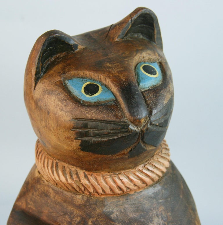 Japanese Maneki Neko Big Fortune Money Cat Hand Carved and Painted For ...
