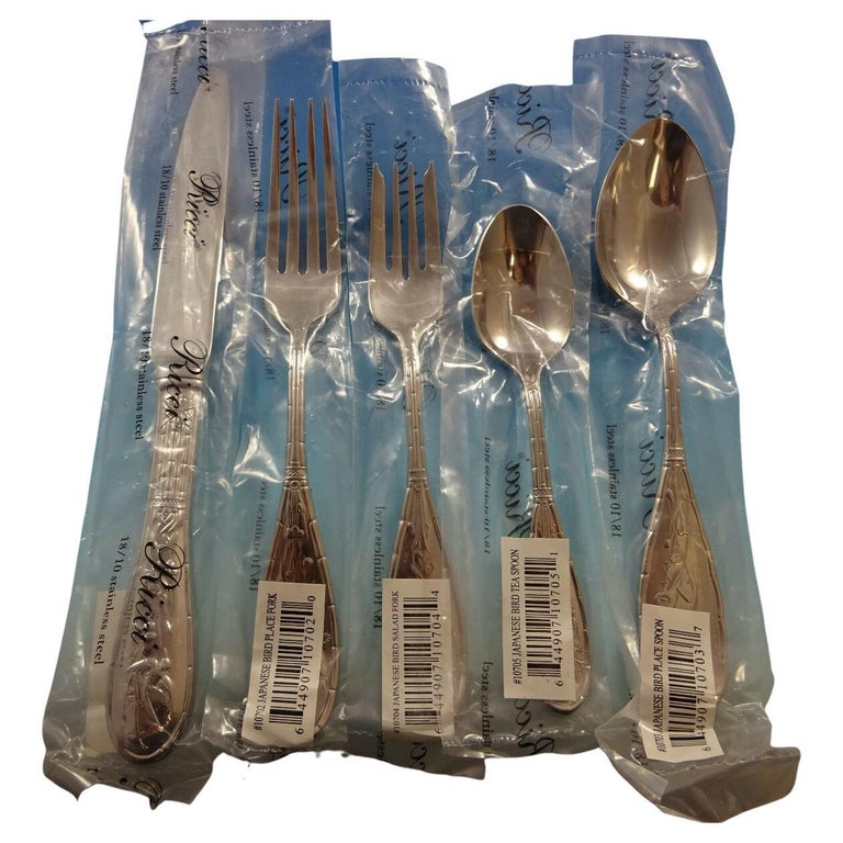 Japanese Bird Audubon by Ricci Stainless Steel Flatware Set 12 Service ...