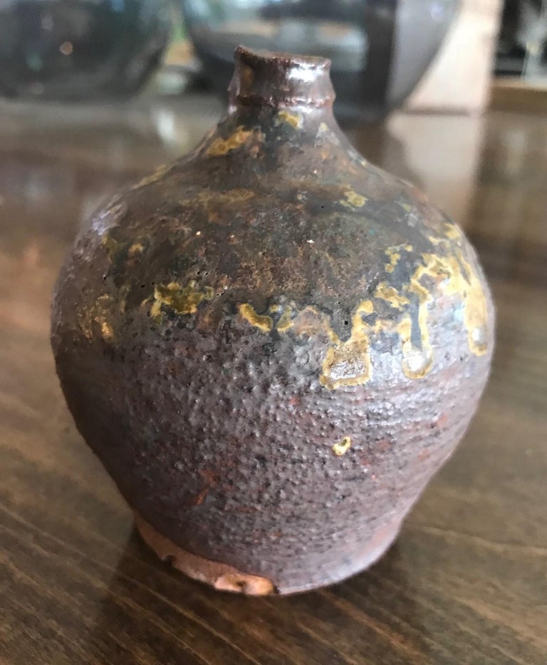 Japanese Bizen Yaki Ware Signed Stamped Meiji Vase Pot at 1stDibs