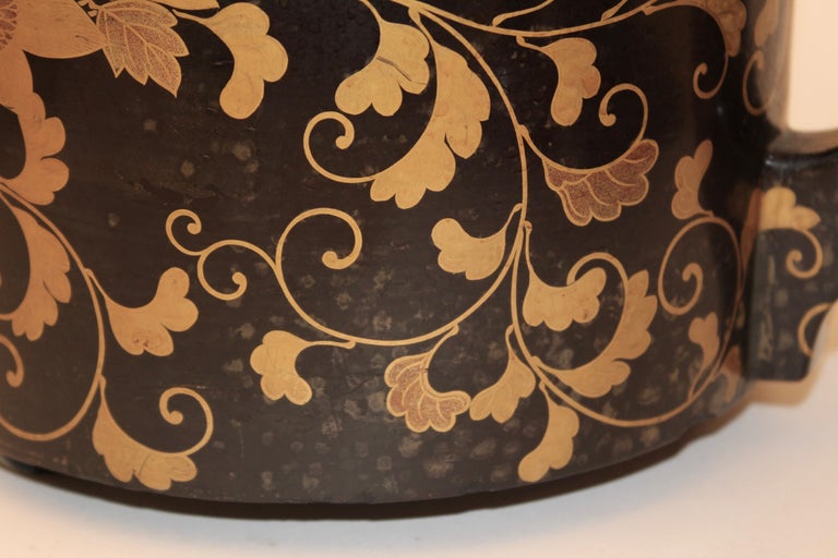 Japanese Black Lacquered Water Pot and Cover, circa 1900 at 1stDibs