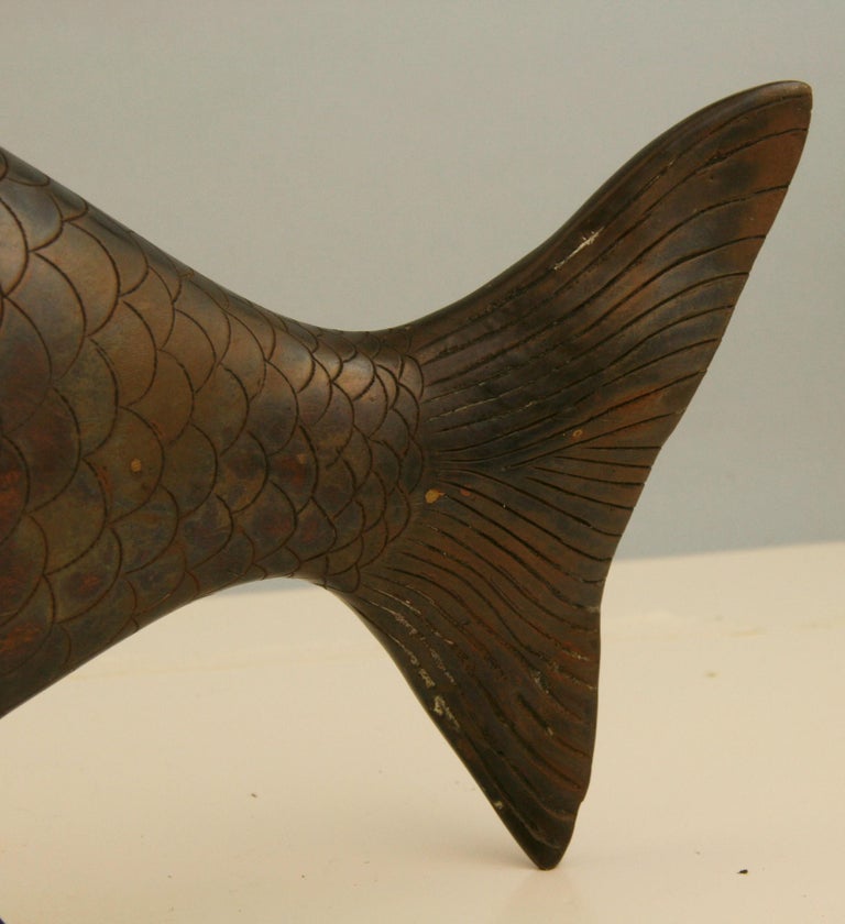 Japanese Garden Bronze Oversized Koi Trophy Fish Fortune and Prosperity ...