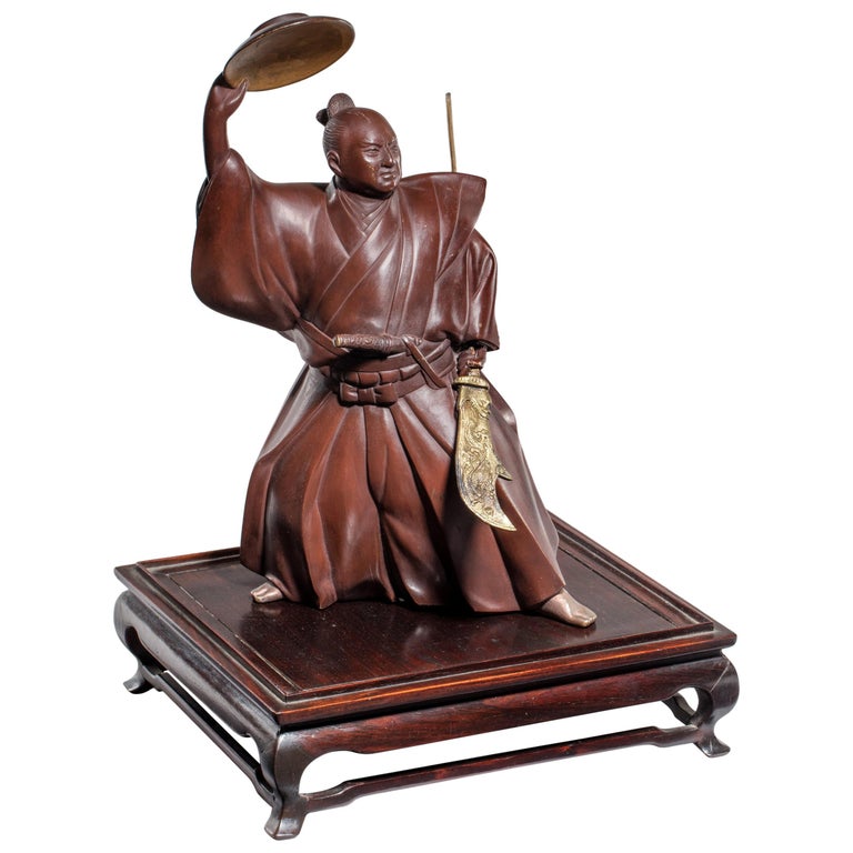 Japanese Bronze of a Samurai at 1stDibs
