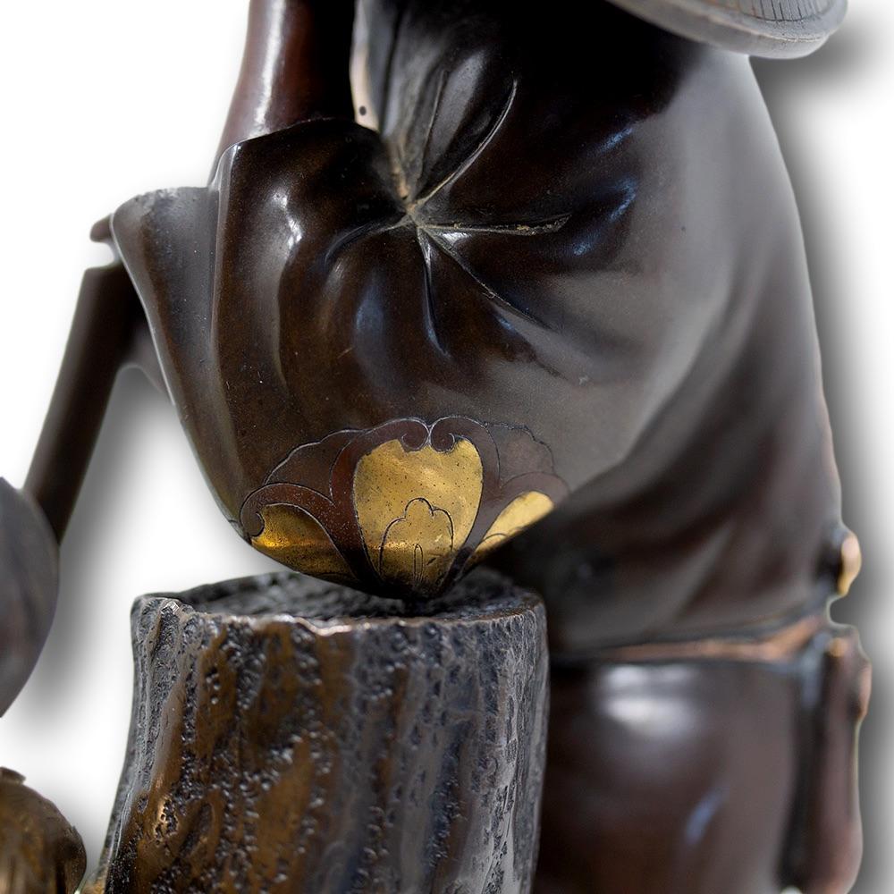 Japanese Bronze Okimono Figural Group Meiji Period For Sale at 1stDibs