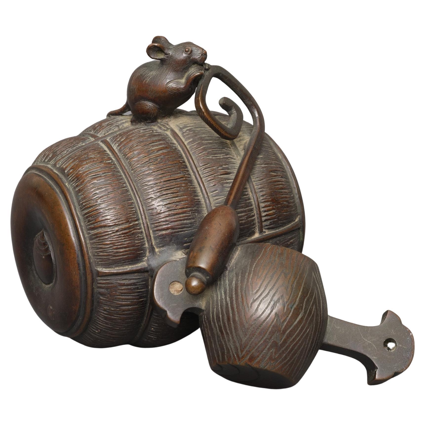 Japanese Bronze Cold Painted Reclining Cat Sculpture at 1stDibs ...