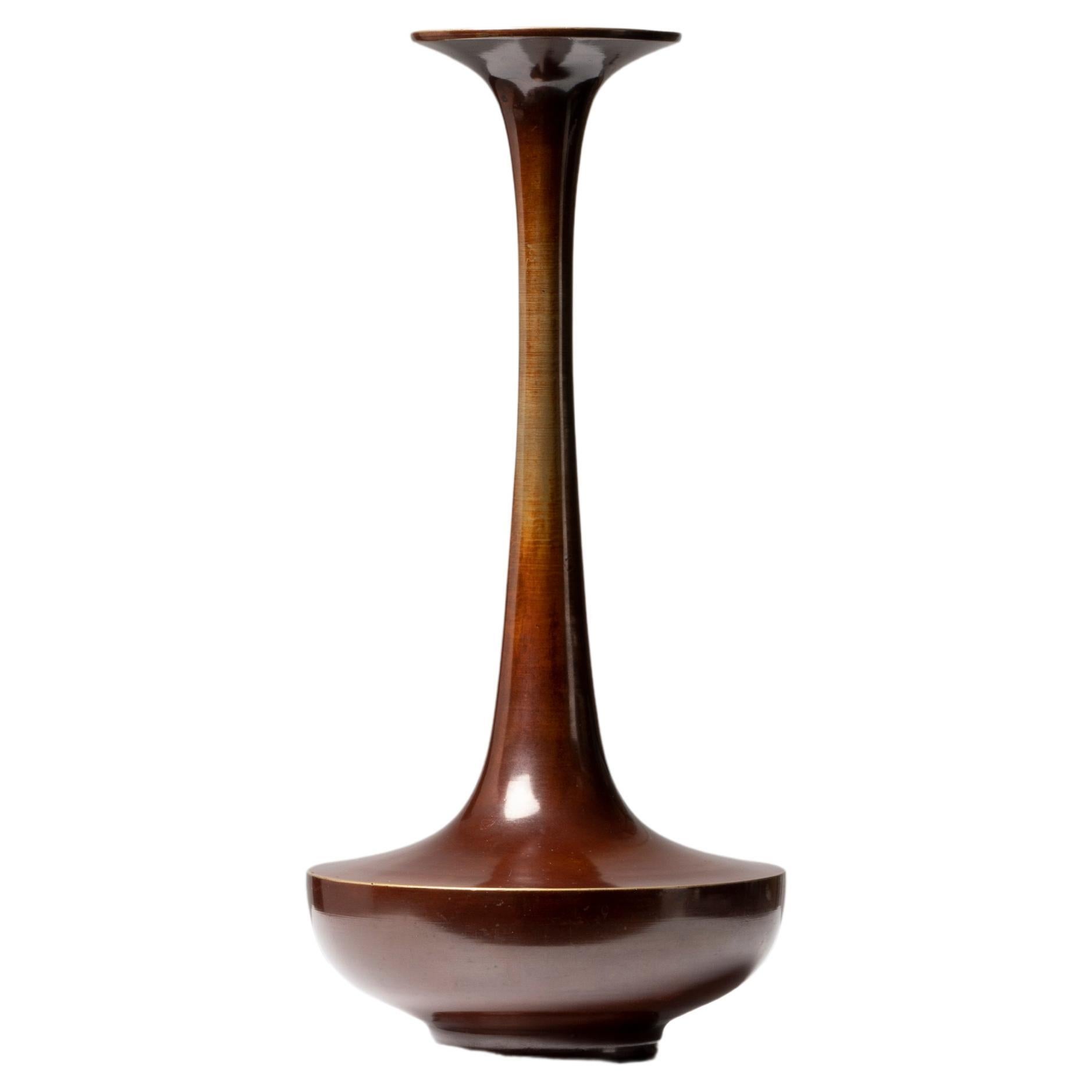 Set of Three Japanese Bronze Vases For Sale at 1stDibs