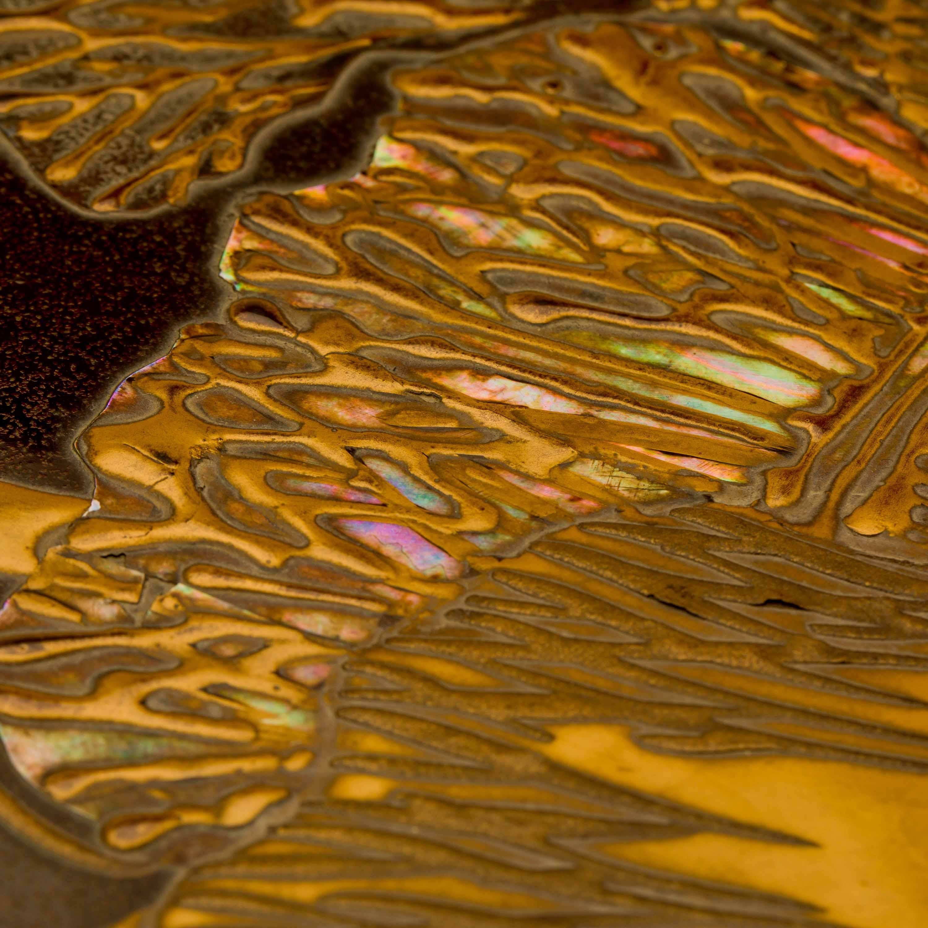 Japanese Brown Lacquer Rinpa Style Document Box with Mother of Pearl ...