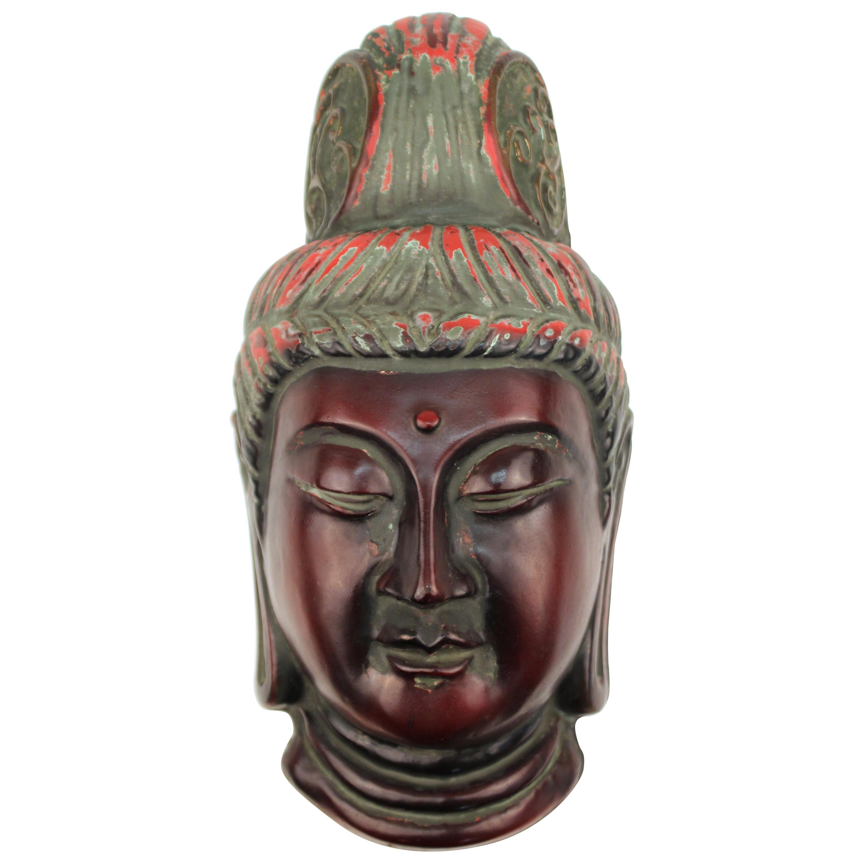 Japanese Bugaku Carved Wood Mask of a Bodhisattva at 1stDibs