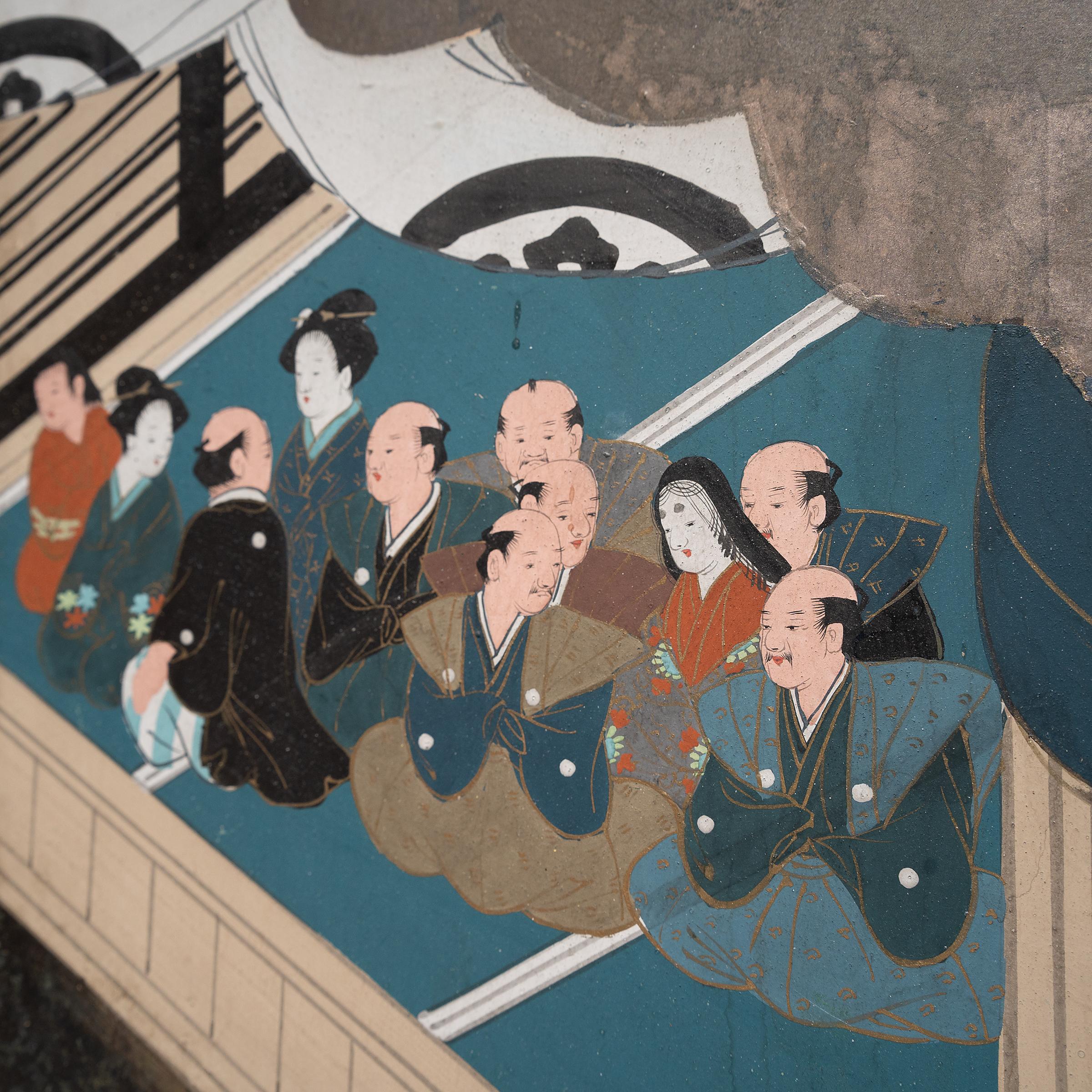 Japanese Byobu Screen with Silver Leaf Clouds, c. 1870 For Sale at 1stDibs