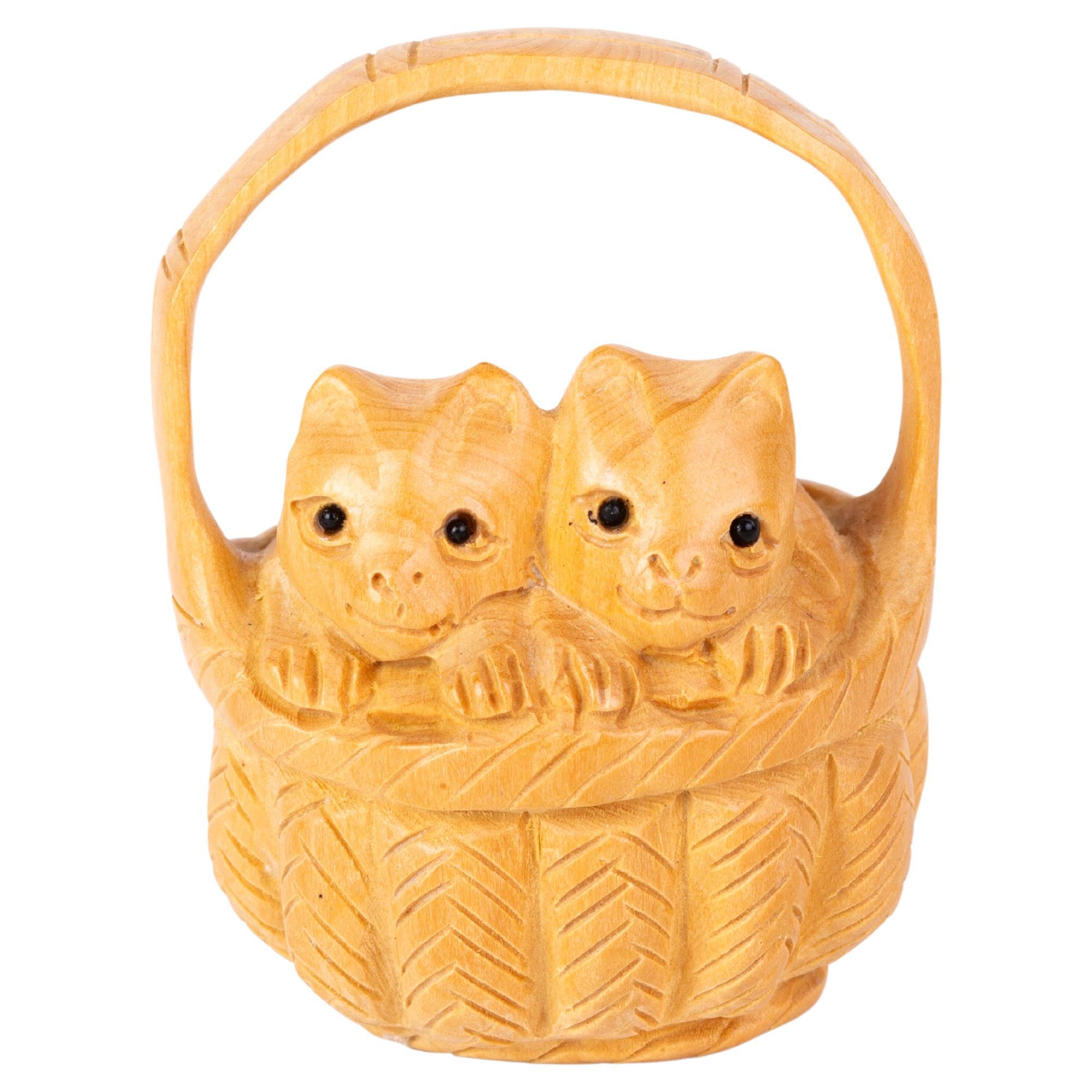 Japanese Carved Boxwood Netsuke Inro Ojime For Sale at 1stDibs