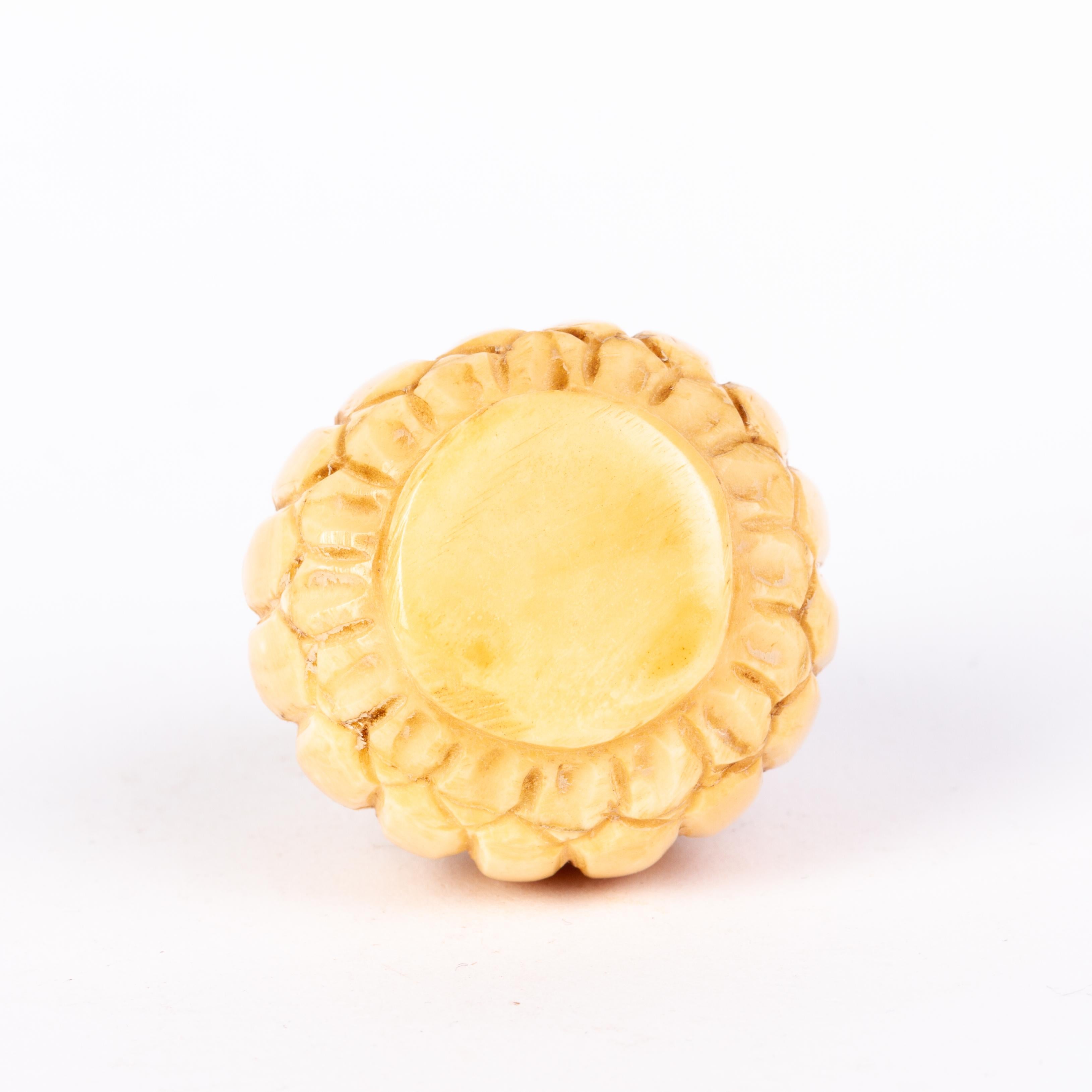 Japanese Carved Tagua Nut Netsuke Inro Ojime For Sale at 1stDibs