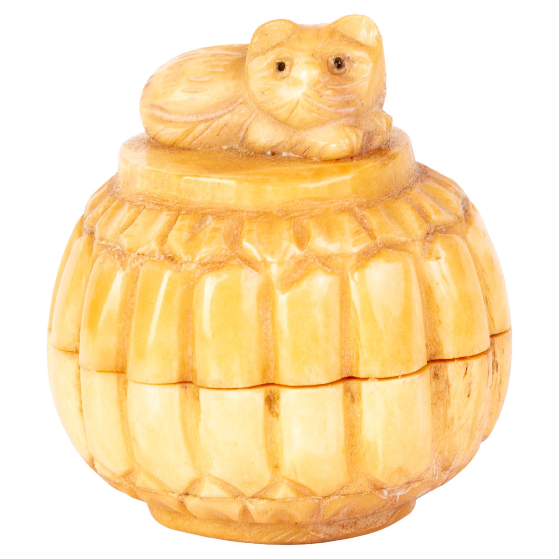 Japanese Carved Tagua Nut Netsuke Inro Ojime For Sale at 1stDibs