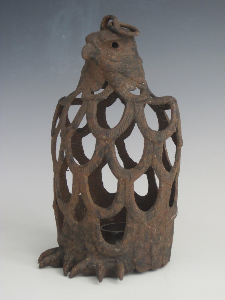 Japanese Cast Iron Eagle Tea House Garden Lantern For Sale at 1stDibs