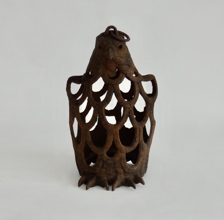 Japanese Cast Iron Eagle Tea House Garden Lantern For Sale at 1stDibs