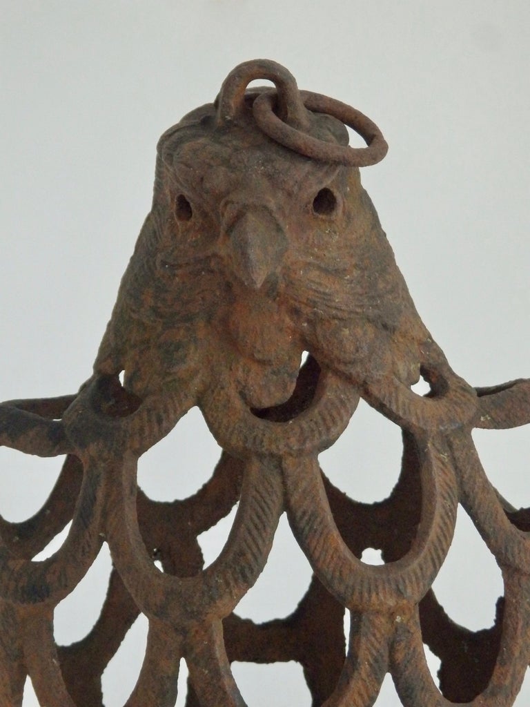 Japanese Cast Iron Eagle Tea House Garden Lantern For Sale at 1stDibs