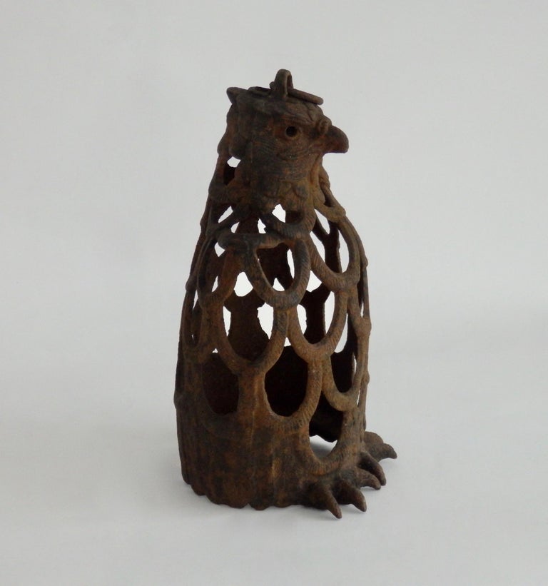 Japanese Cast Iron Eagle Tea House Garden Lantern For Sale at 1stDibs