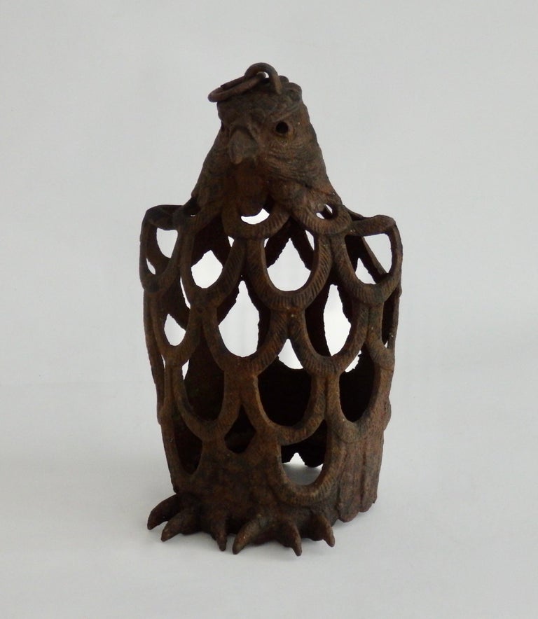 Japanese Cast Iron Eagle Tea House Garden Lantern For Sale at 1stDibs