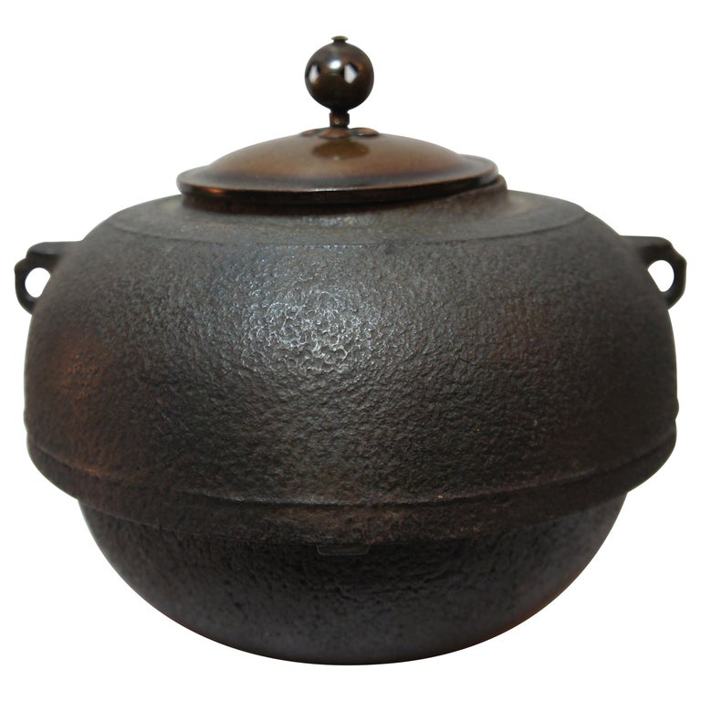 Japanese Cast Iron Tea Kettle for Tea Ceremony, Chagama, 1950s For Sale ...