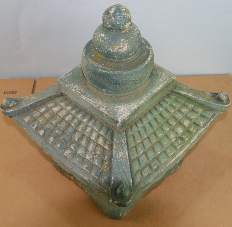 Japanese Large Cast Stone Path Marker Lighting Lantern For Sale at 1stDibs
