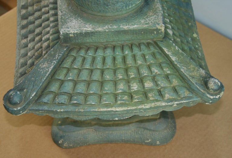 Japanese Large Cast Stone Path Marker Lighting Lantern For Sale at 1stDibs