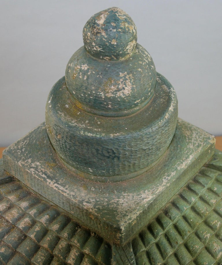 Japanese Large Cast Stone Path Marker Lighting Lantern For Sale at 1stDibs
