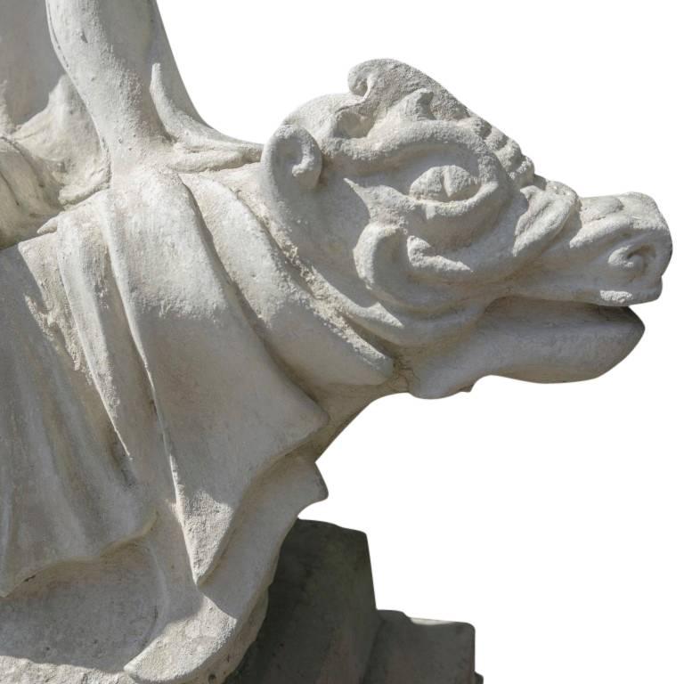 Japanese Cast Stone Warrior Statue, circa 1930 For Sale at 1stDibs